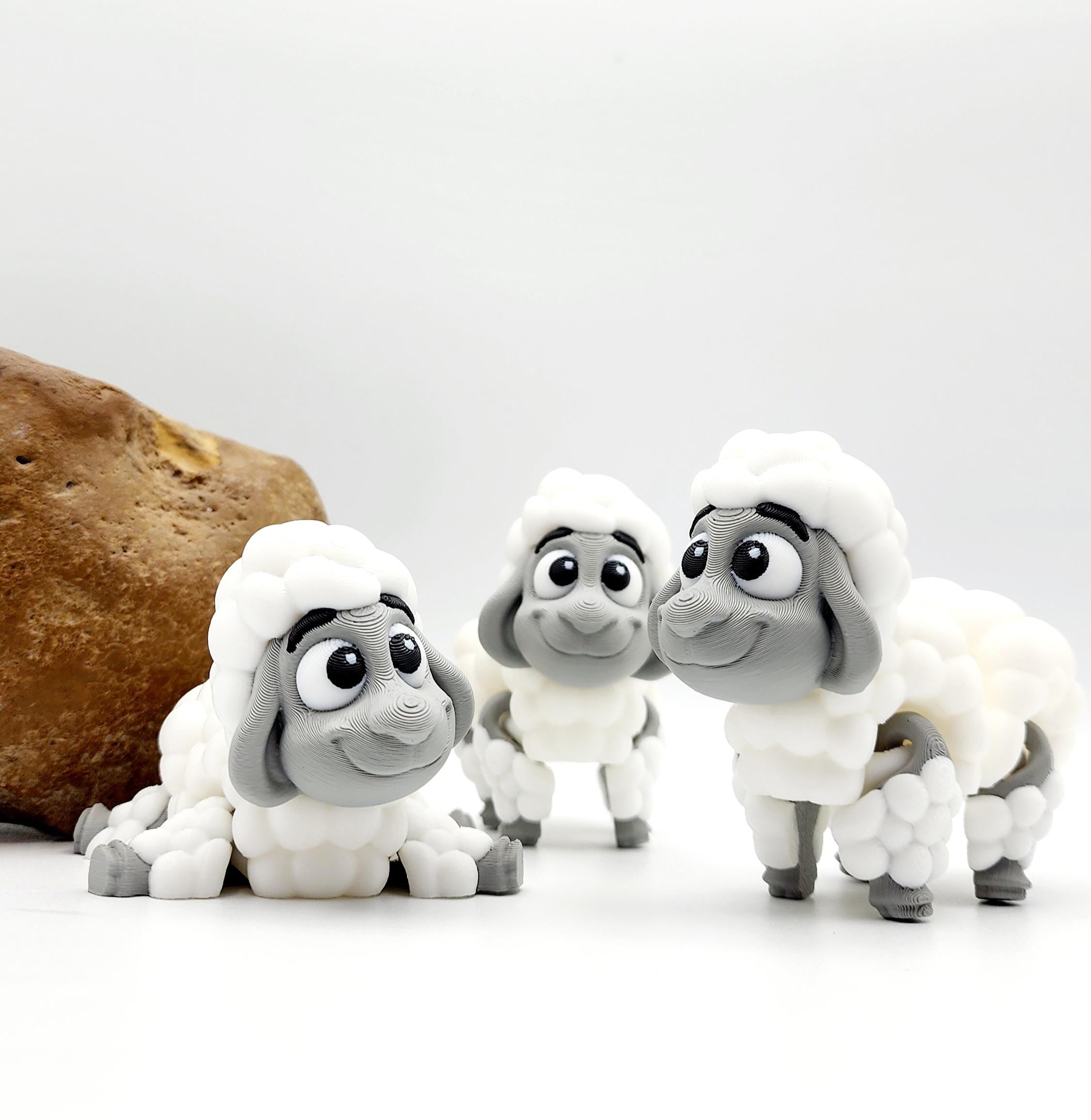 3D printed Flexi Valais Blacknose Sheep articulate fidget, sensory toy ...